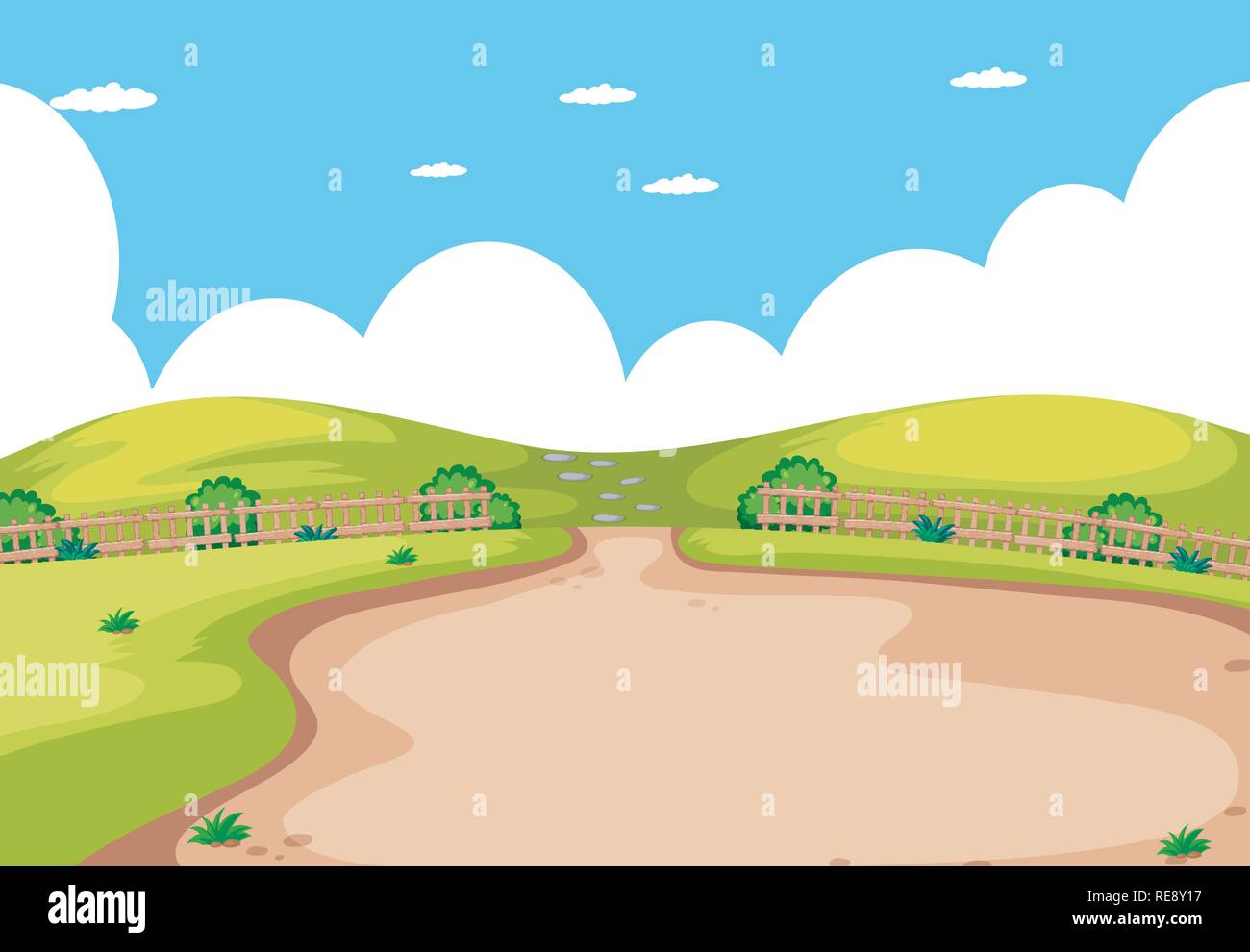 A flat nature landscape illustration Stock Vector Image & Art - Alamy
