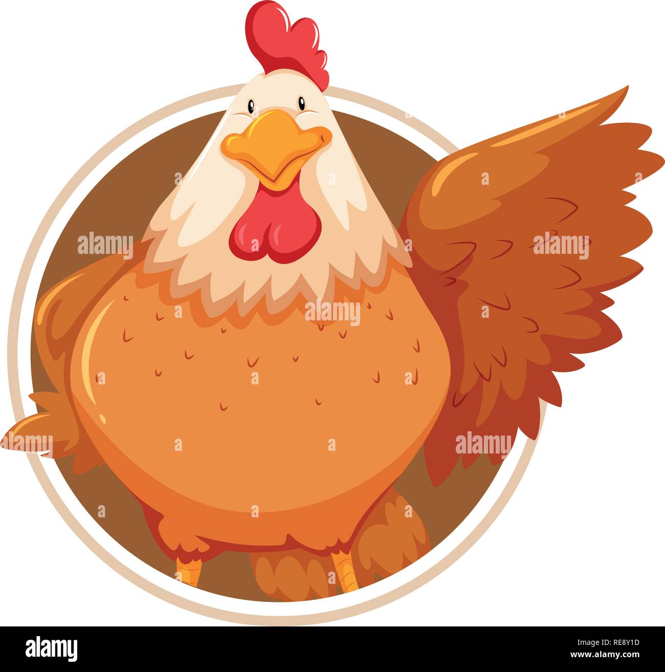 Chicken on circle template illustration Stock Vector Image & Art - Alamy