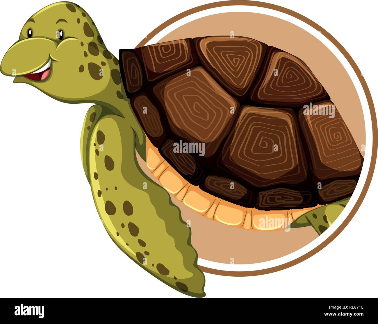 Turtle on circle template illustration Stock Vector Image & Art - Alamy