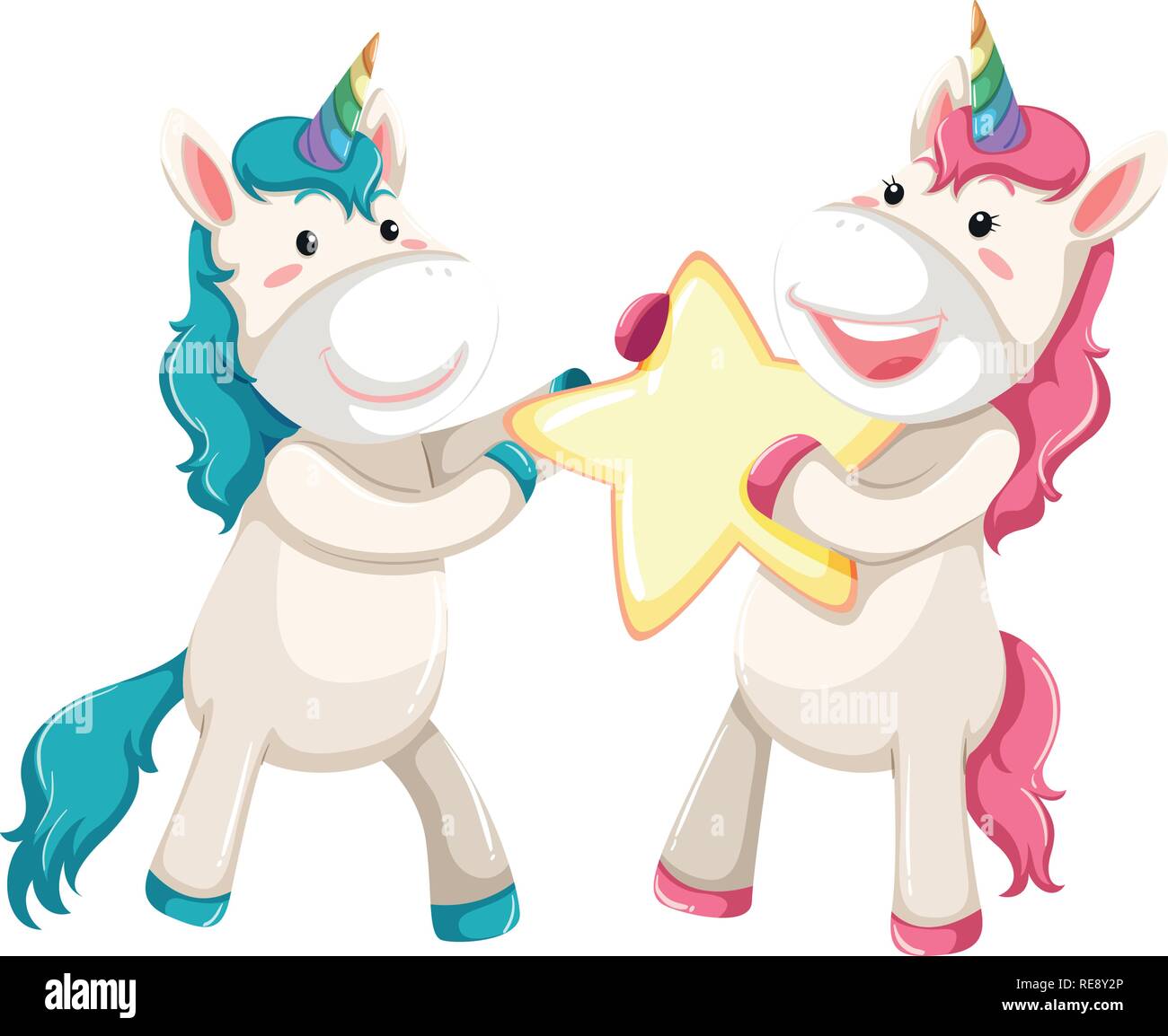 Cute cartoon horse holding Stock Vector Images - Alamy