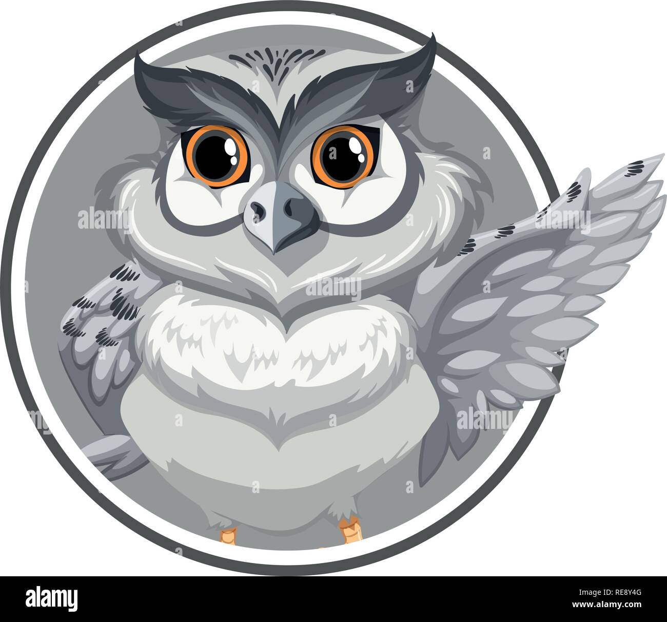 Owl on circle template illustration Stock Vector Image & Art - Alamy