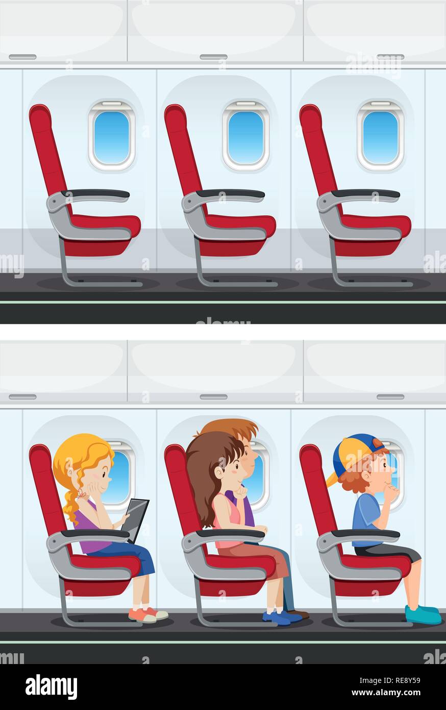Airline interior Stock Vector Images - Alamy