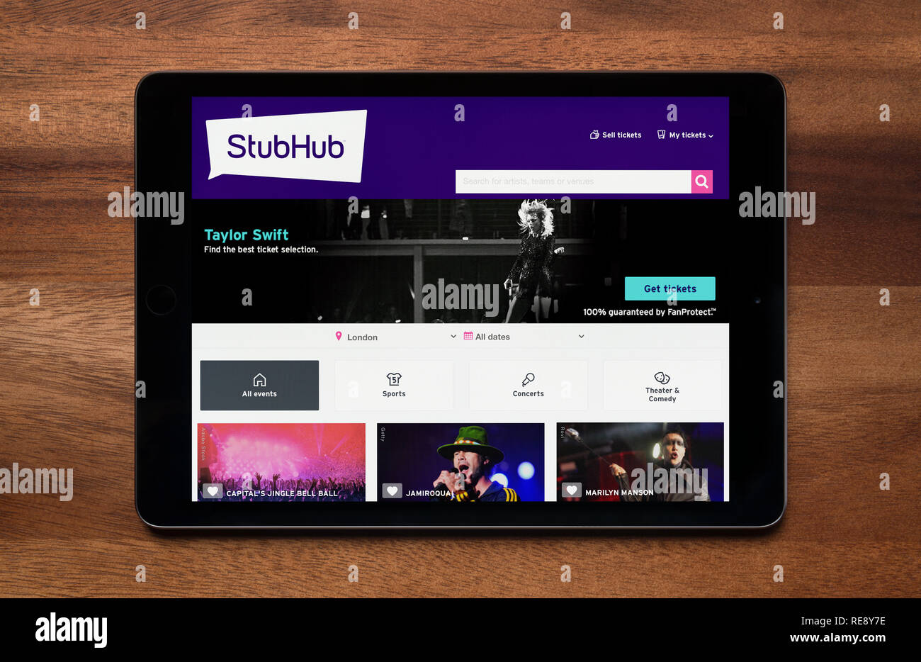 Stub hub screen hi-res stock photography and images - Alamy