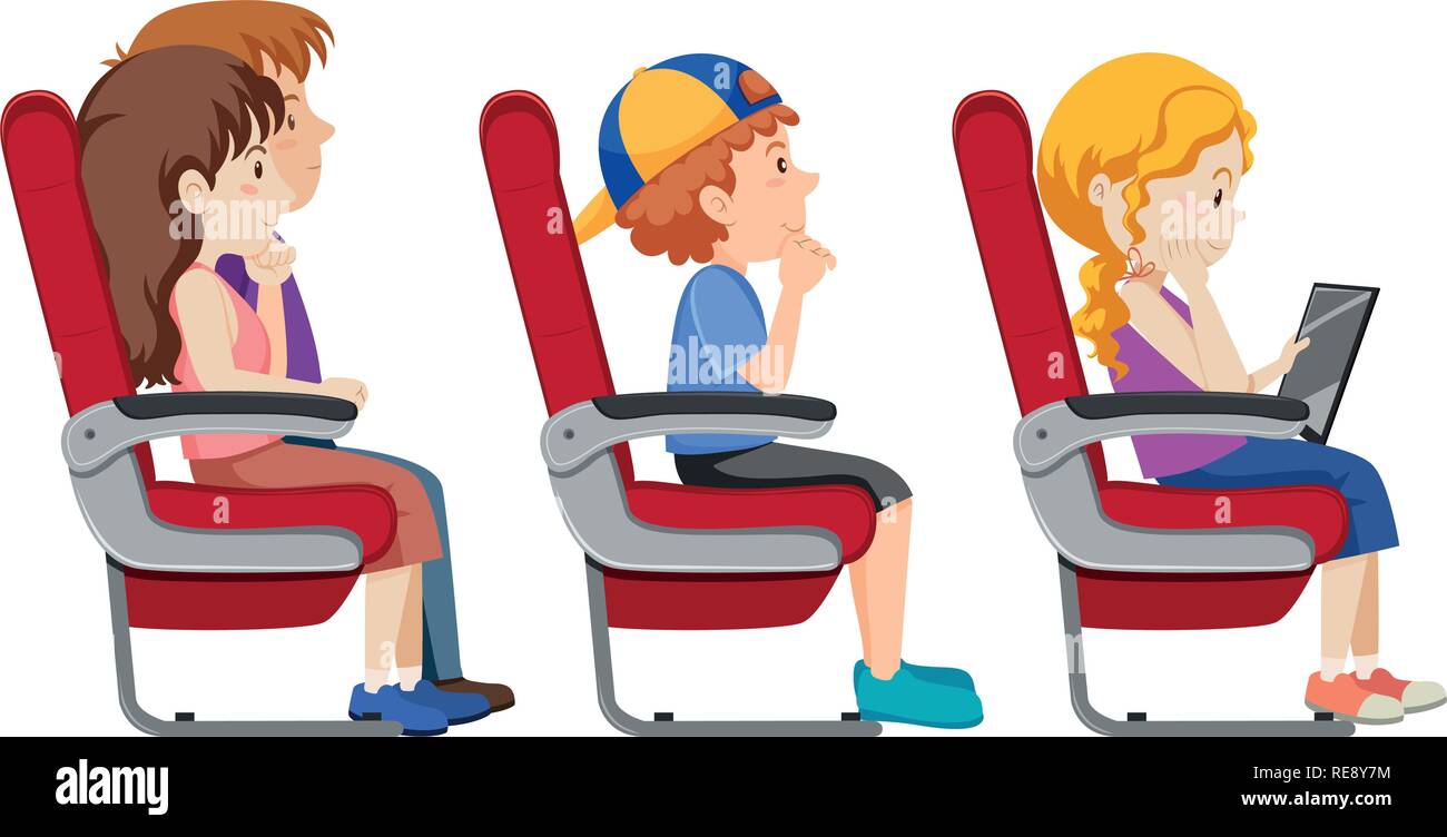 Isolated passenger on the airplane illustration Stock Vector Image ...