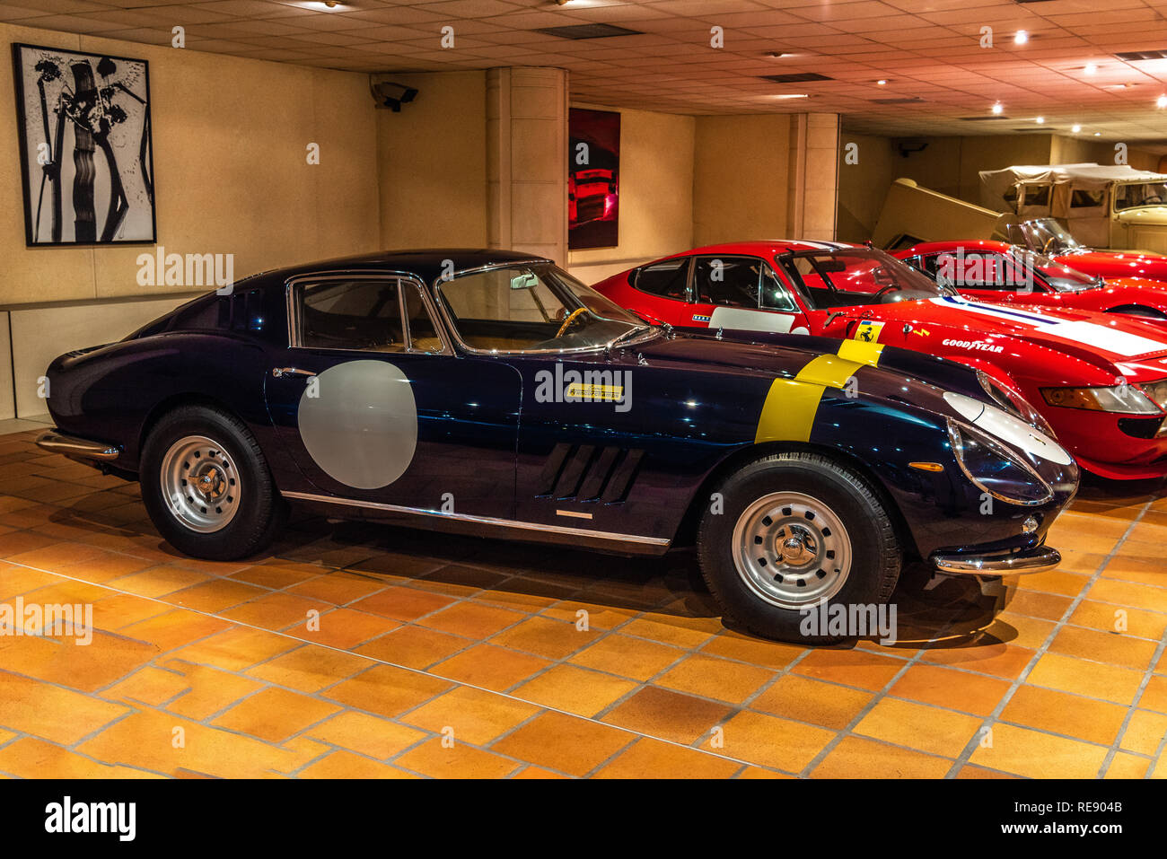 FONTVIEILLE, MONACO - JUN 2017: black FERRARI 275 GTB 2 1964 in Monaco ...
