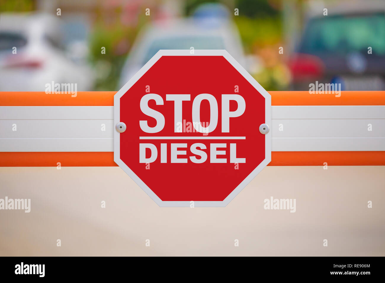 Stop diesel fuel sign Stock Photo - Alamy