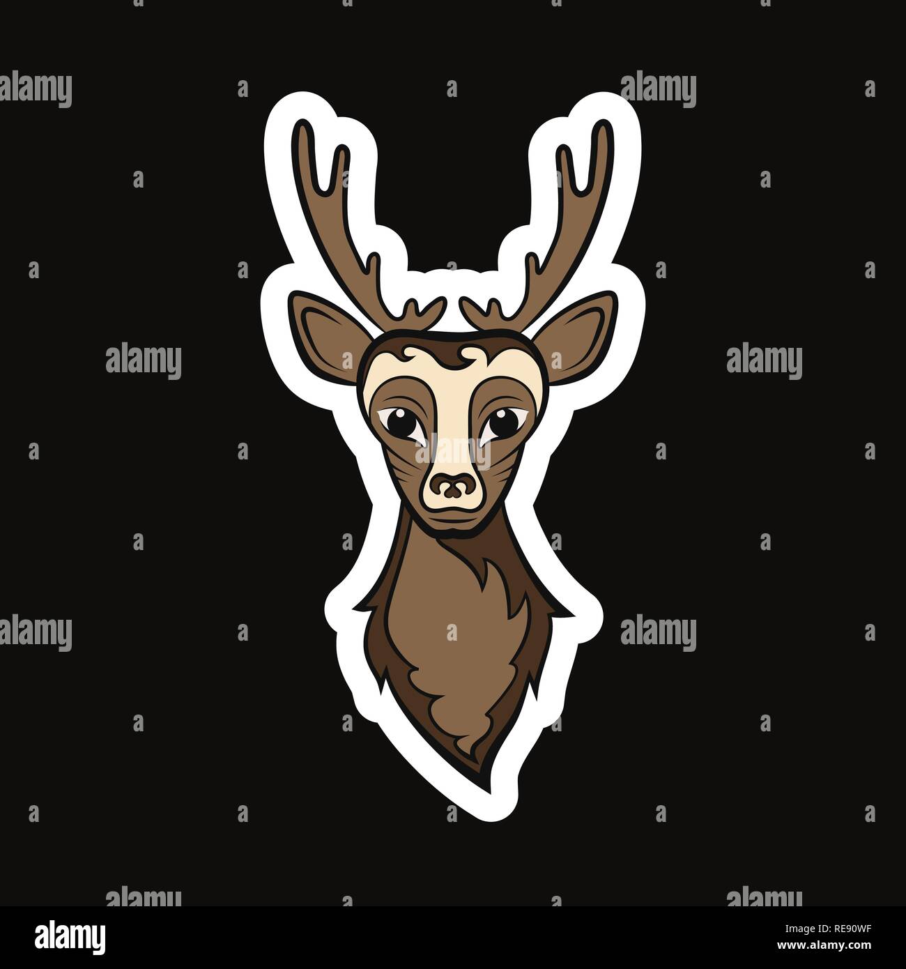 Deer drawing Stock Vector Images - Alamy