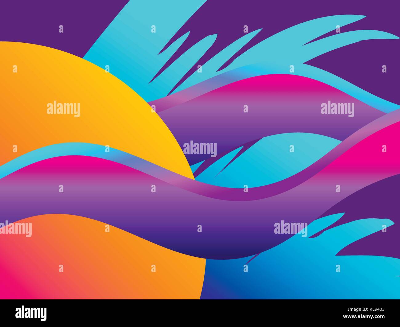 Liquid wave, violet gradient. Modern trend background. Synthwave ...