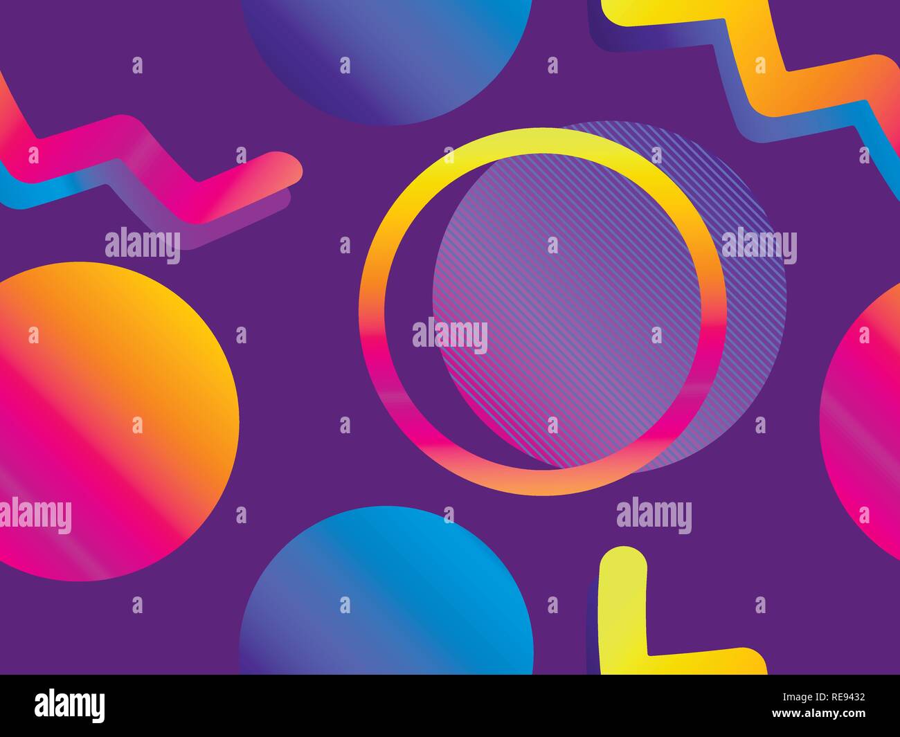 Futurism seamless pattern. Gradient shape in the style of 80s ...