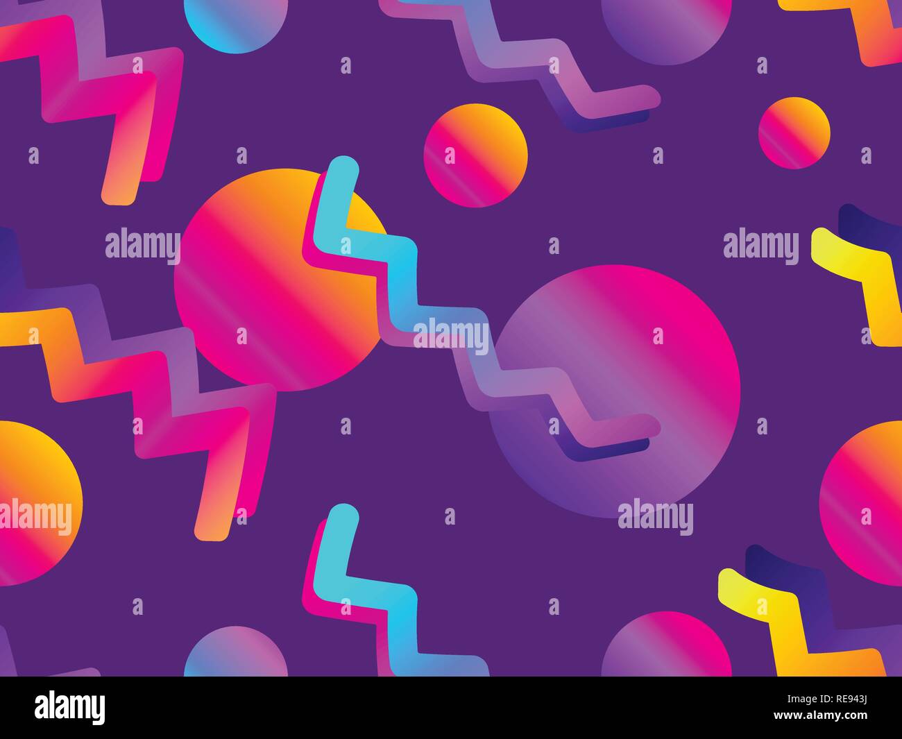 Futurism seamless pattern. Gradient shape in the style of 80s ...