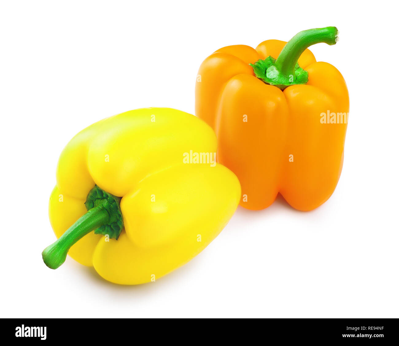 yellow orange sweet bell pepper isolated on white background Stock ...