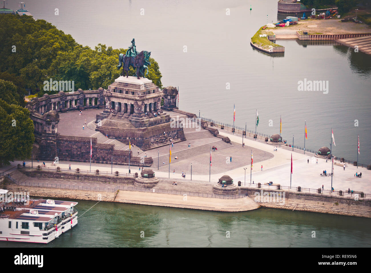 Historic German Corner (Deutsche Eck) where Rhine and moselle flow ...