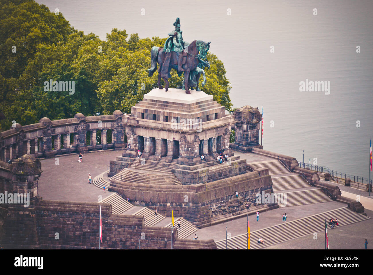 Historic German Corner (Deutsche Eck) where Rhine and moselle flow ...