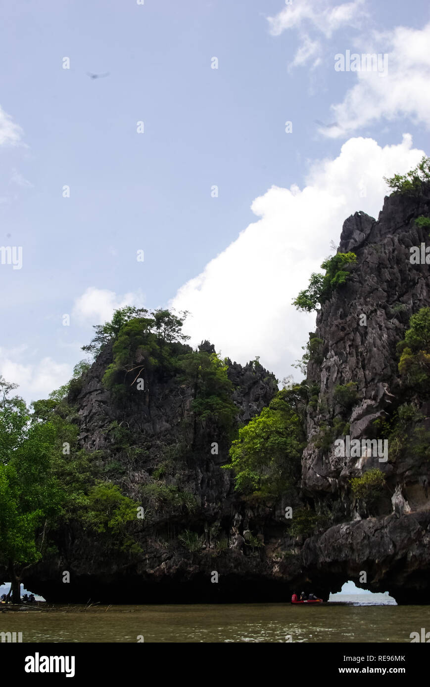 The nature of the coast of Thailand, cliffs near the sea, coastline and ...