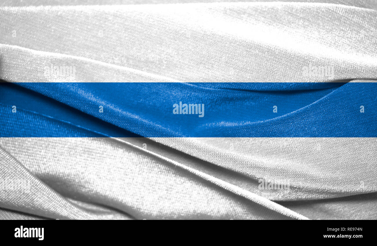 Realistic flag of Altai Republic on the wavy surface of fabric. Perfect ...