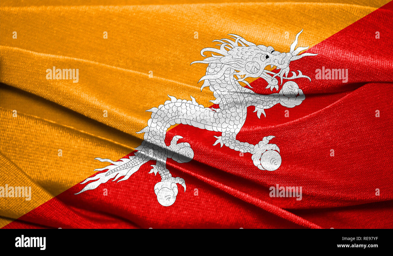 Realistic flag of Butane on the wavy surface of fabric. Perfect for ...