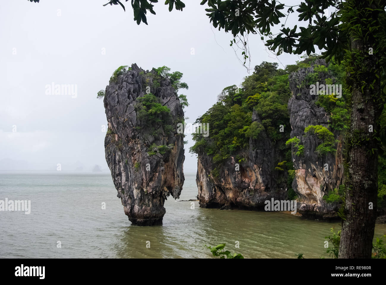 The nature of the coast of Thailand, cliffs near the sea, coastline and ...