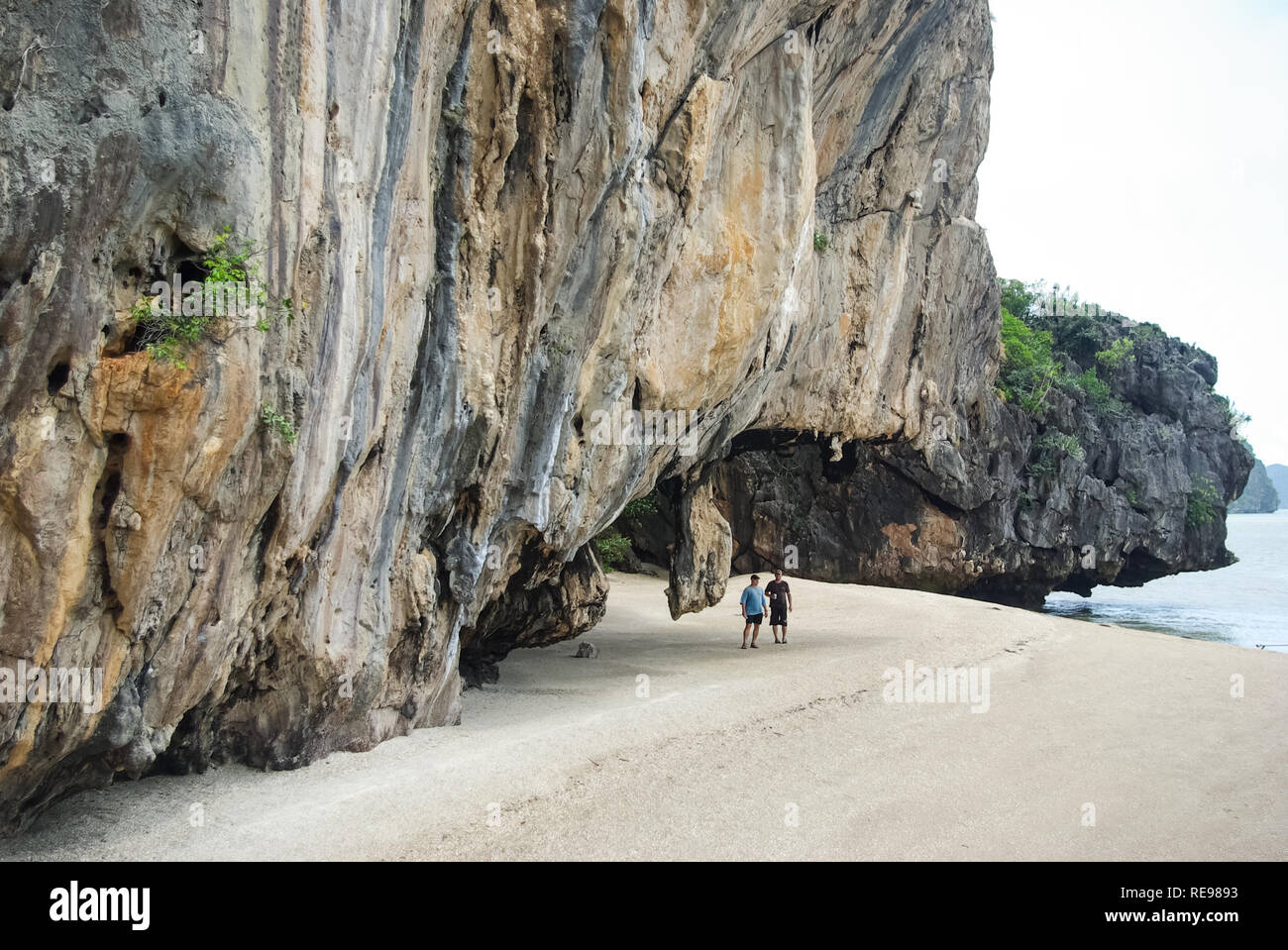 The nature of the coast of Thailand, cliffs near the sea, coastline and ...
