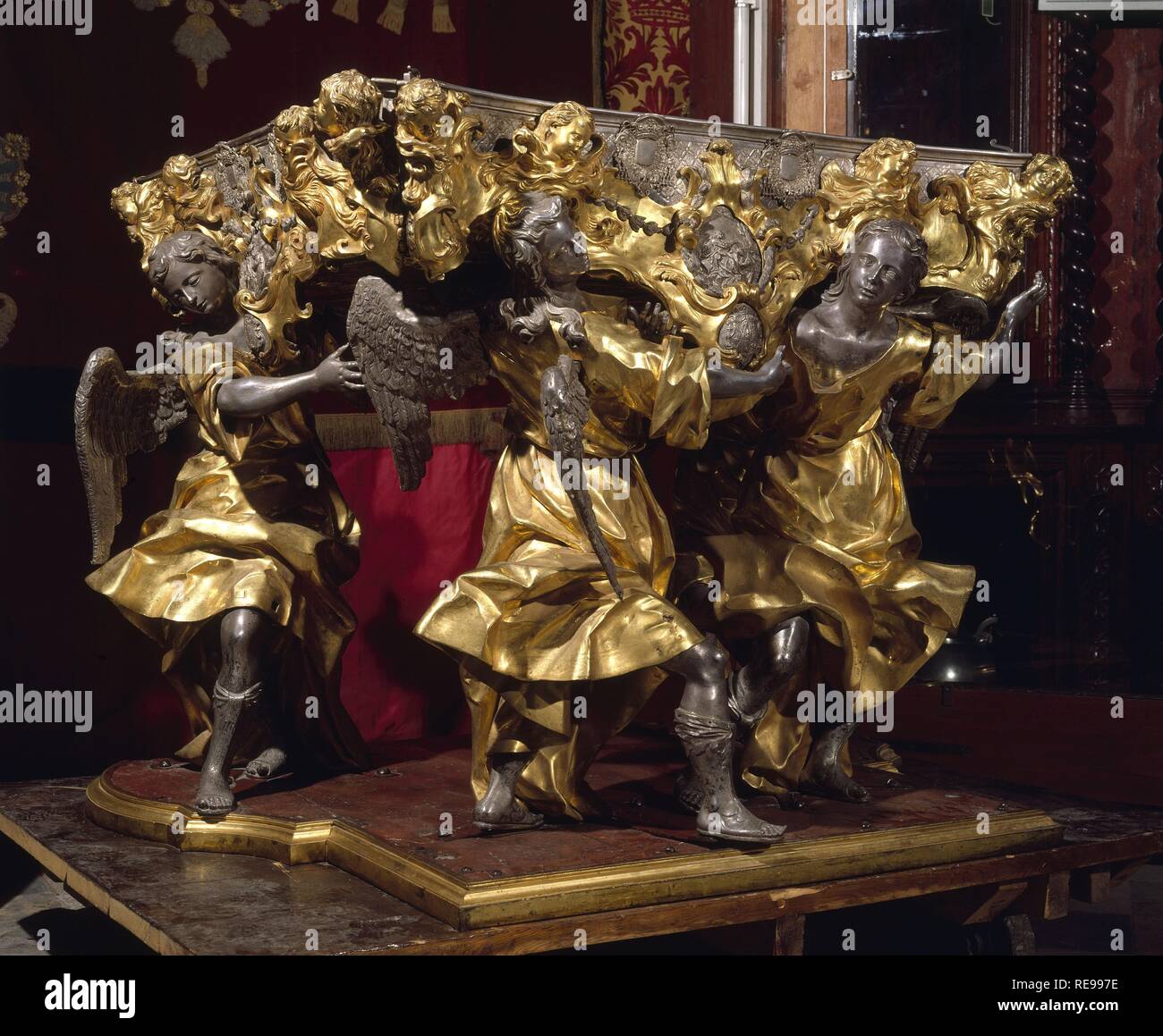 PEANA DE LA CUSTODIA DE ARFE - PLATA CON SOBREPUESTOS DE BRONCE EN ...