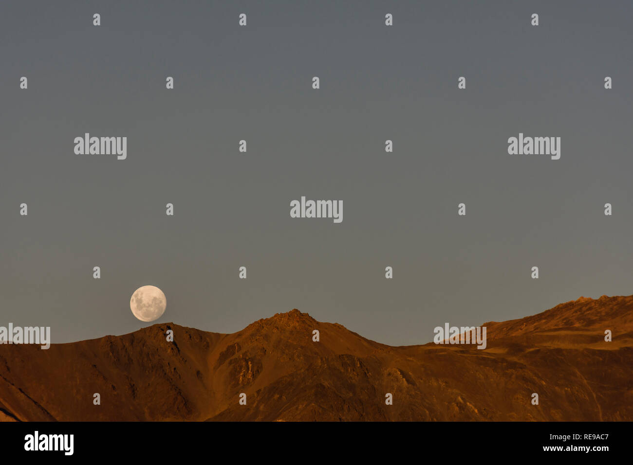 Full Moon rising over the Andes mountains, Esquel, Patagonia, Argentina ...