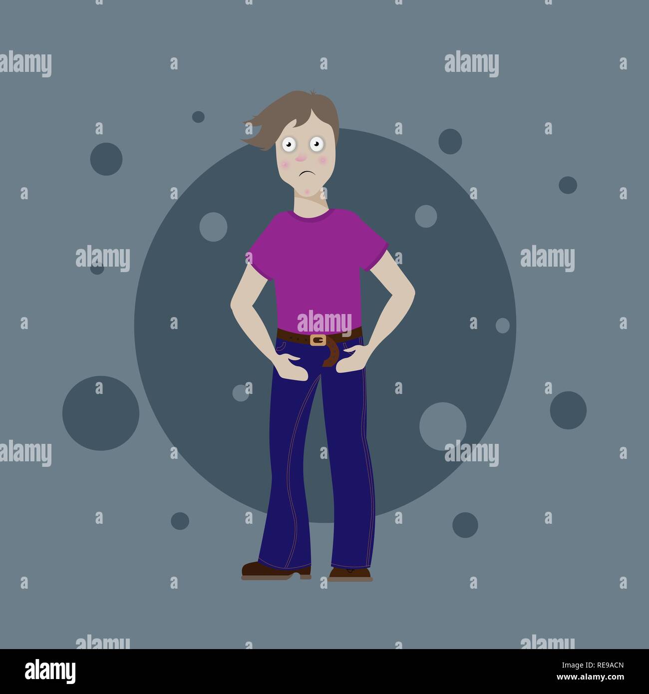 tired, sick, scared man with dark circles under his eyes 10 eps Stock ...