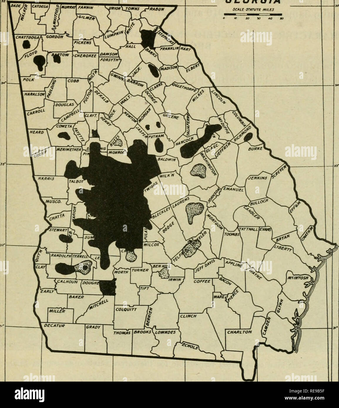 Map of georgia 1920 hi-res stock photography and images - Alamy