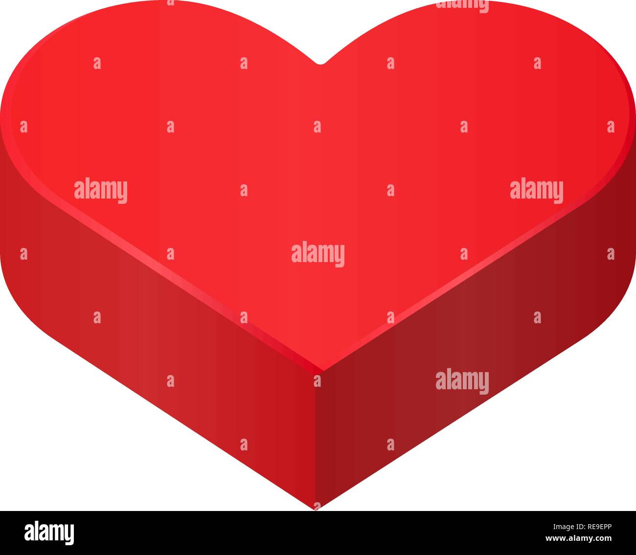Red isometric heart, love symbol vector illustration Stock Vector Image ...