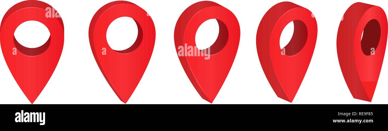 Pointer mark on the map isometric icon. Map navigation 3d pins Stock Vector Image & Art - Alamy