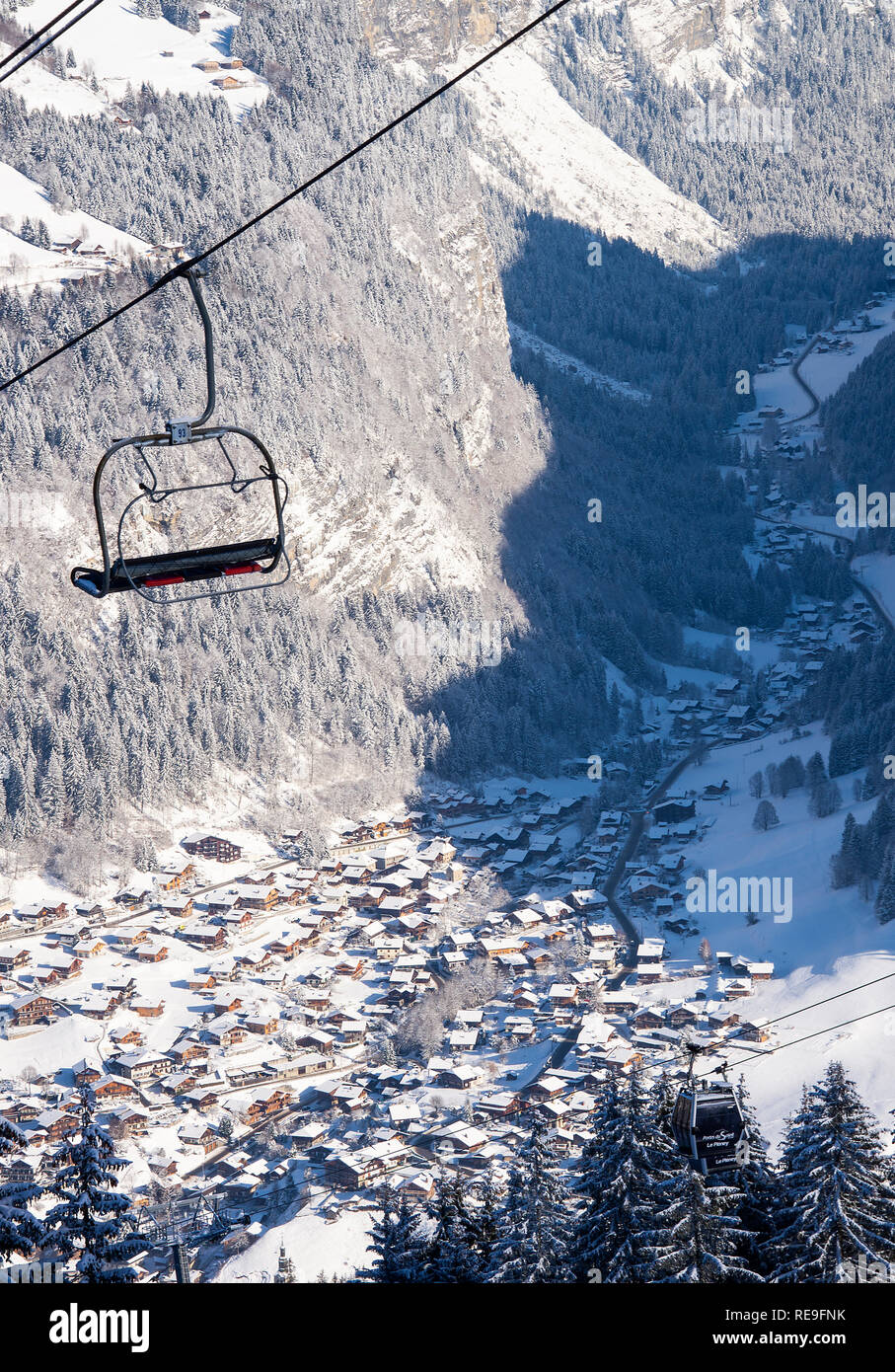 The Mouilles Chairlift and the Pleney Gondola Ride Overlook the Ski ...