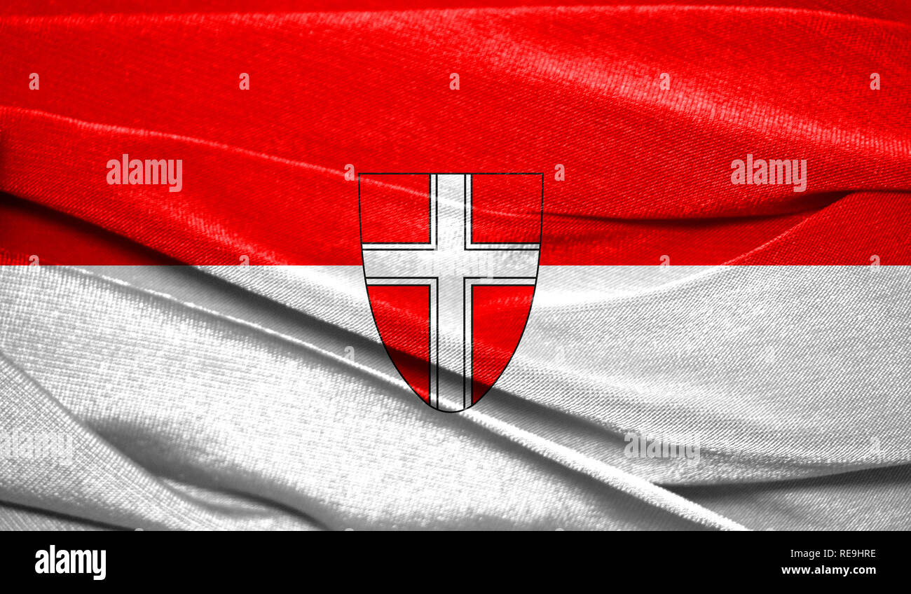 Realistic flag of Vienna on the wavy surface of fabric. Perfect for ...