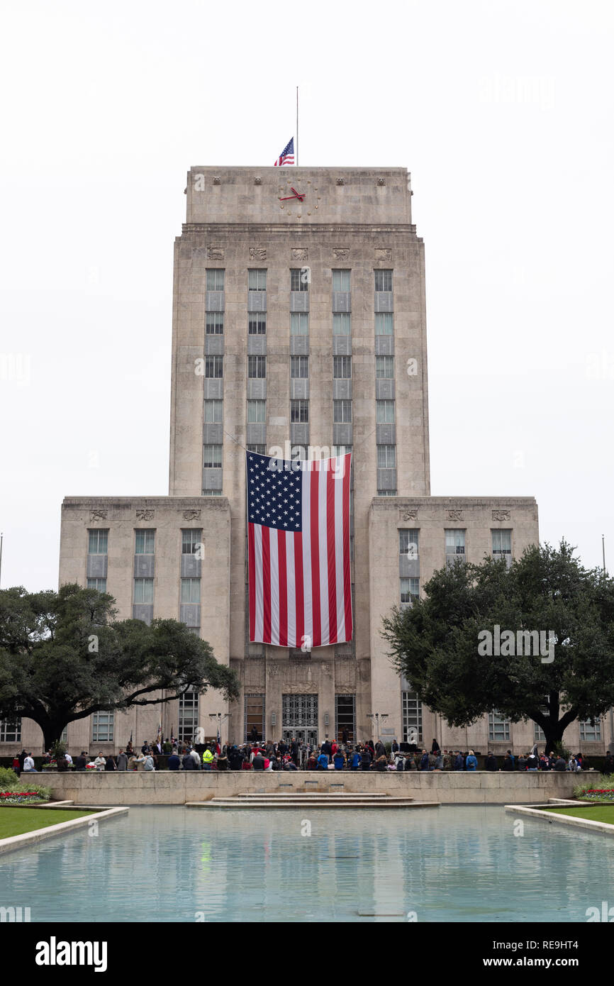 Houston, Texas, USA - November 11, 2018: Houston's City Hall, with a ...