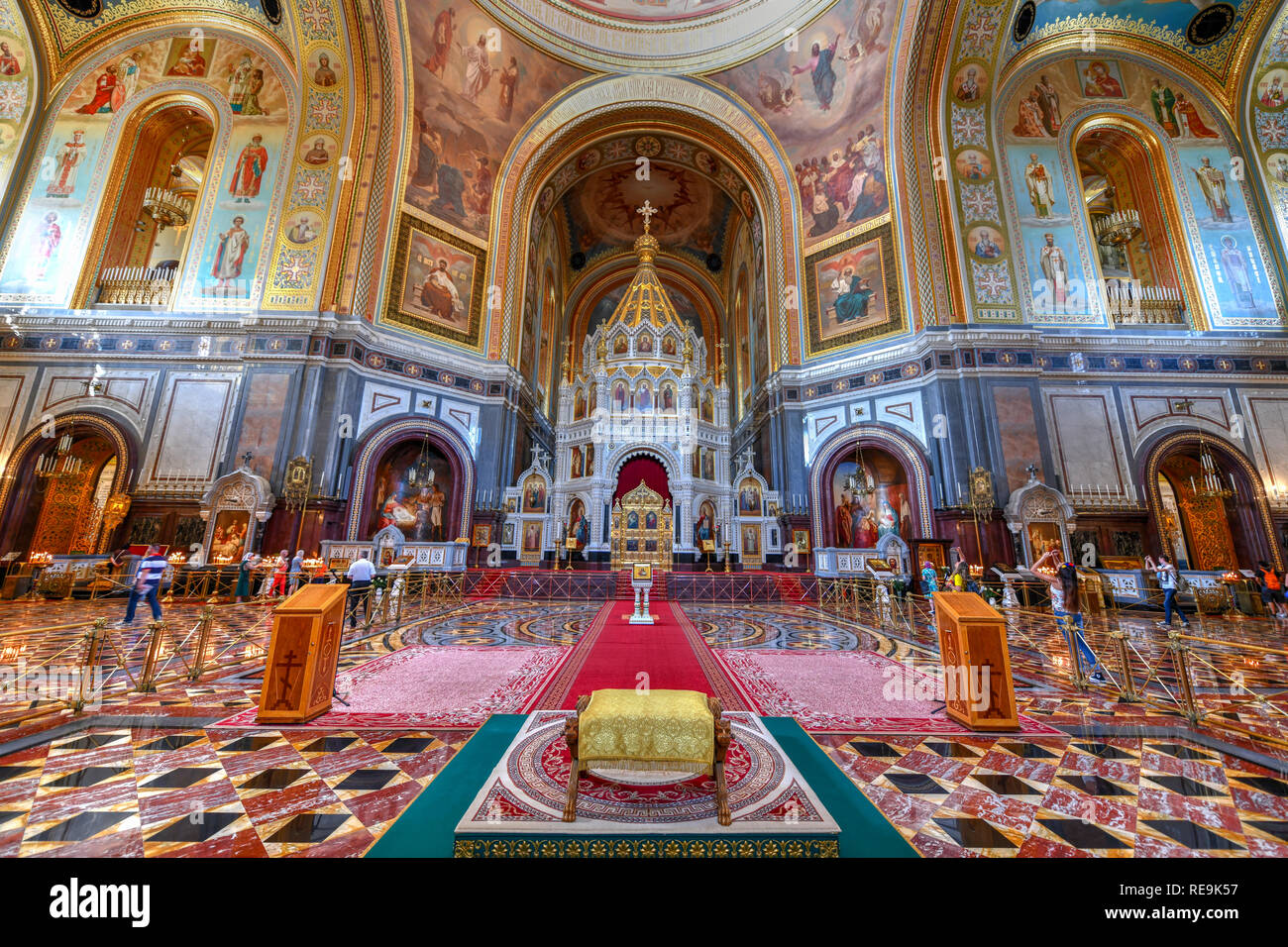 Moscow, Russia - June 26, 2018: Interior of Cathedral of Christ the ...