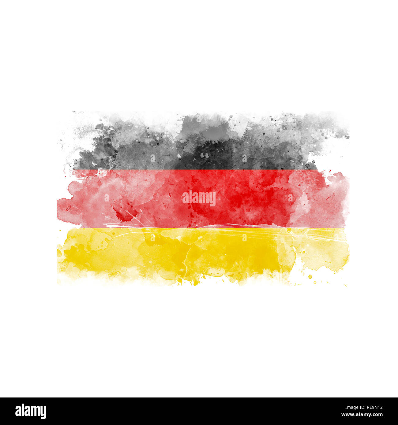 Watercolor flag of Germany. Art painted Germany national flag Stock ...