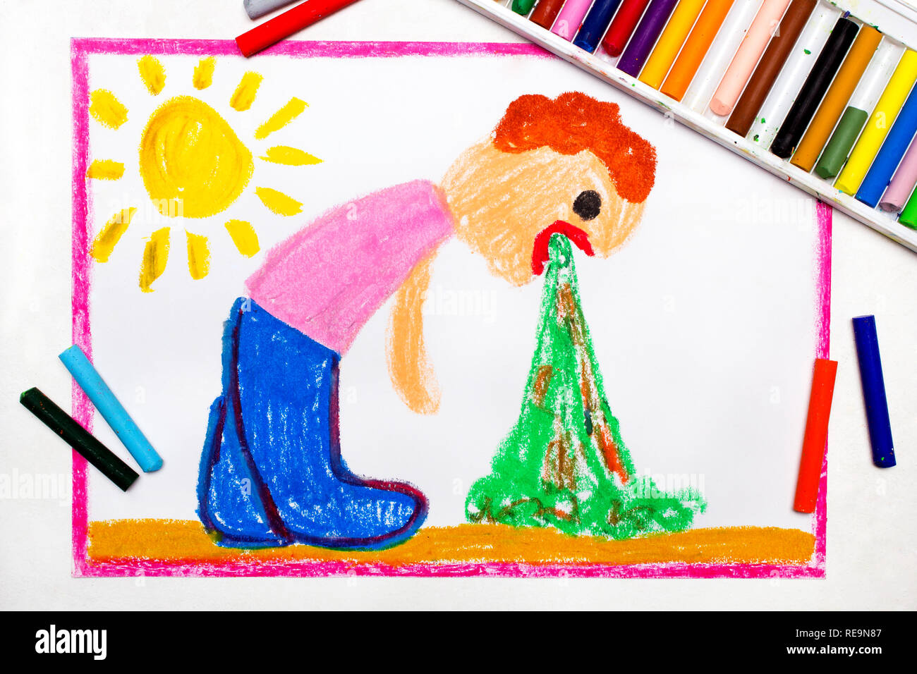 Cartoon Boy Vomiting High Resolution Stock Photography and Images - Alamy