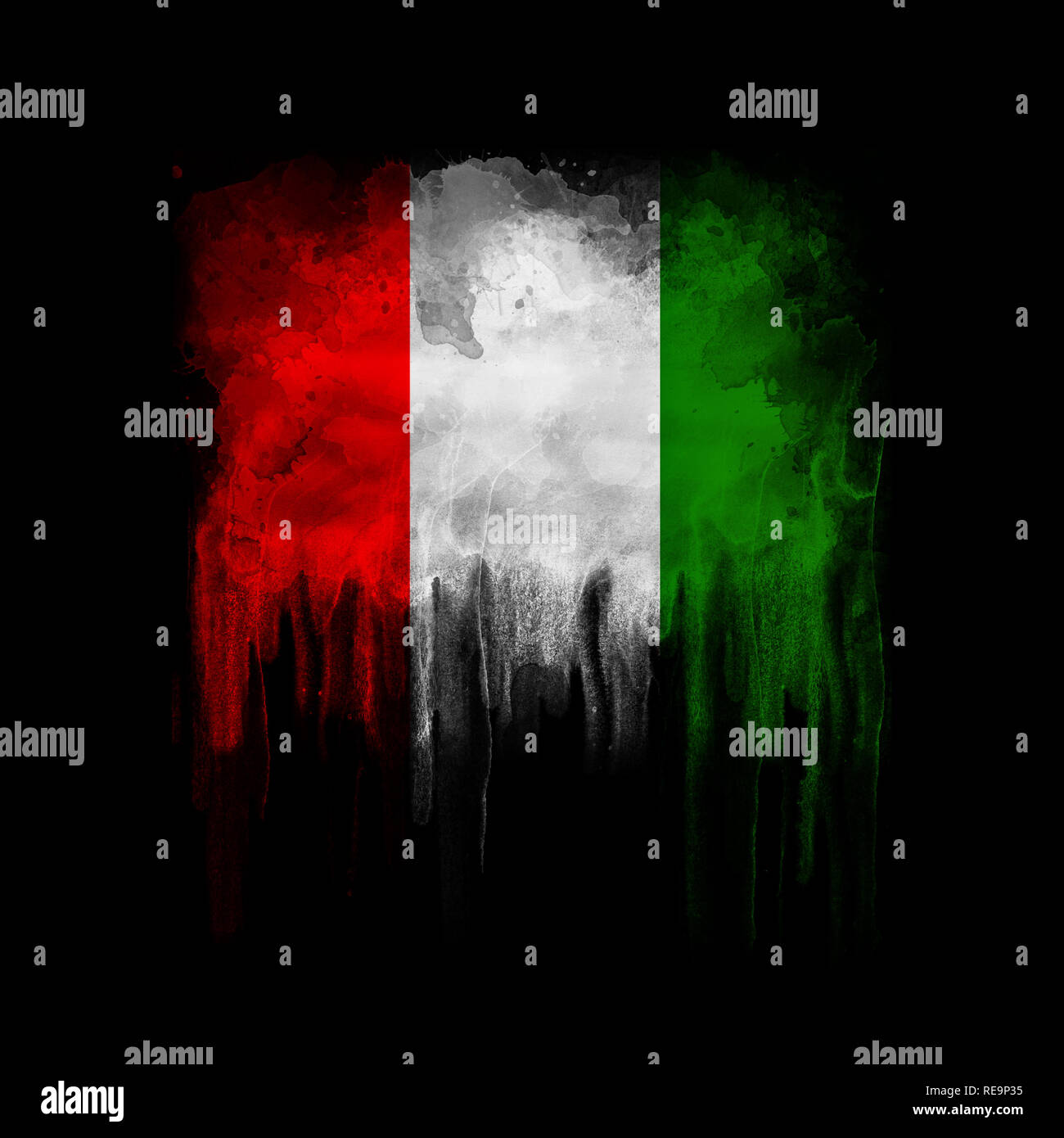 Watercolor flag of Italy. Art painted Italy national flag Stock Photo ...