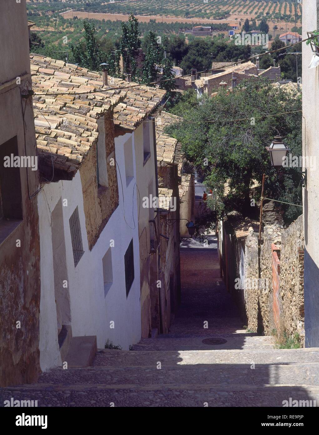 CALLES DEL PUEBLO. Location: EXTERIOR. Biar. Alicante. SPAIN Stock ...