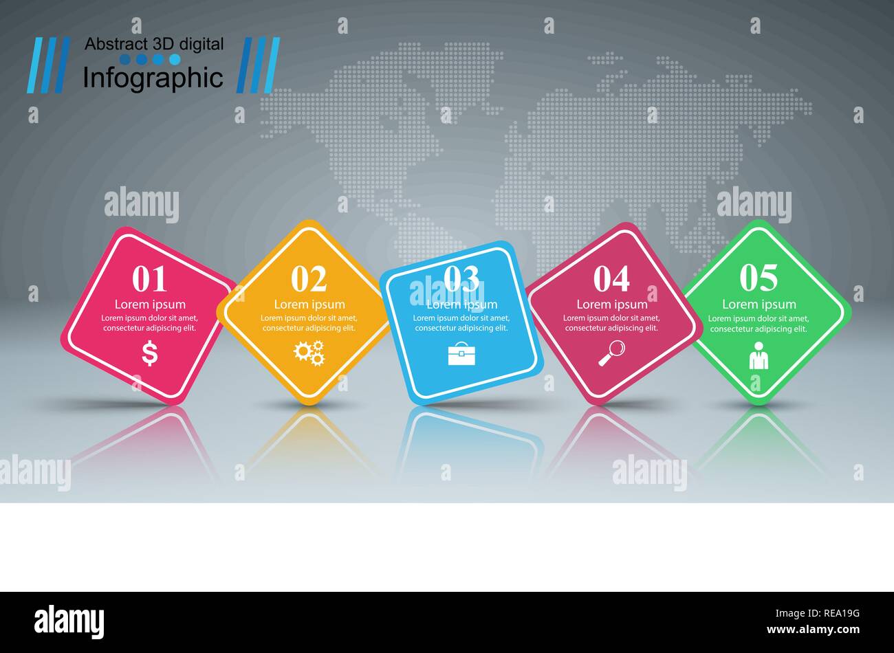 Business infographic. Five paper items Stock Vector Image & Art - Alamy