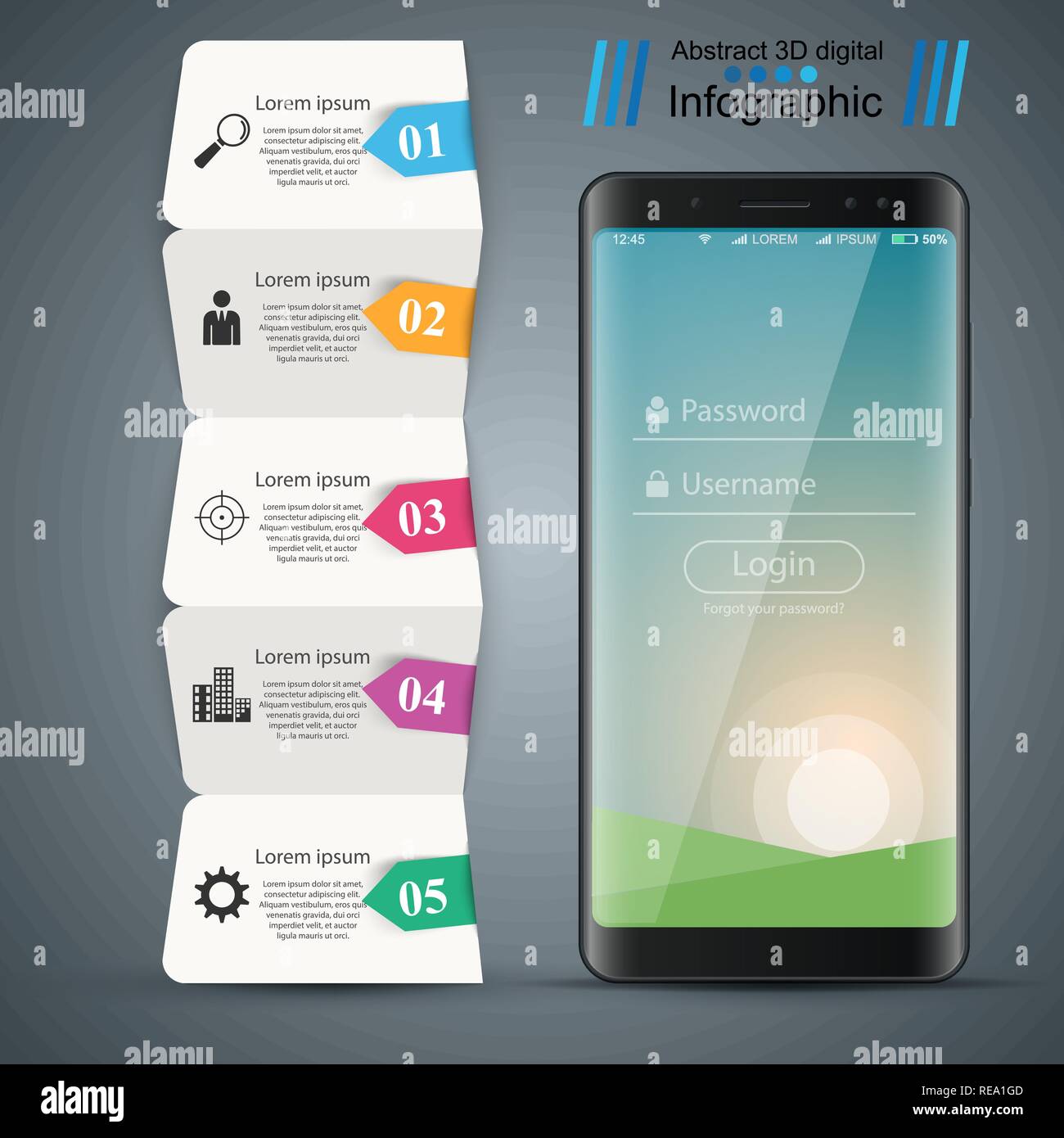Digital gadget, smartphone- business infographic Stock Vector Image ...