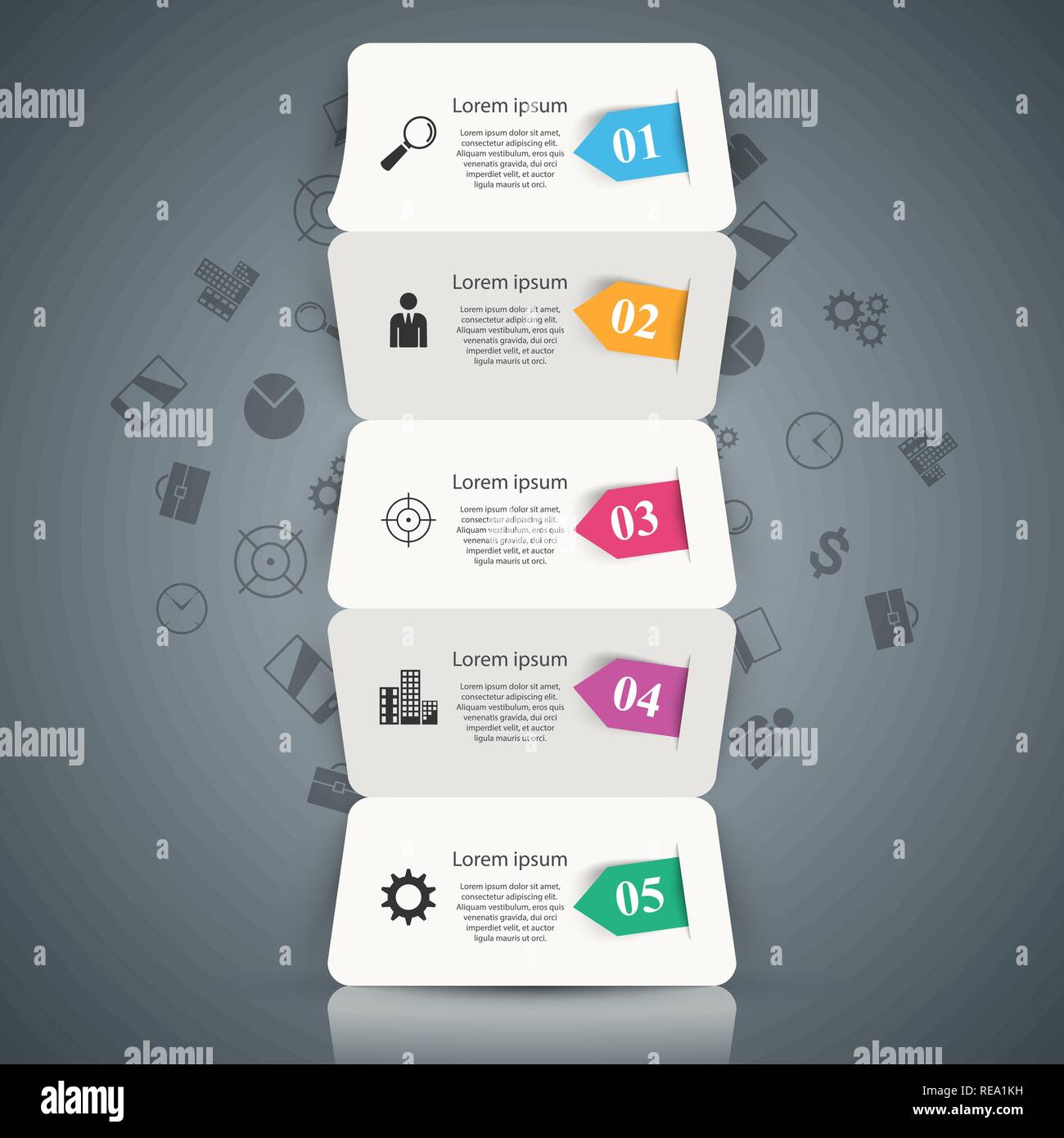 Five paper business origami infographic Stock Vector Image & Art - Alamy