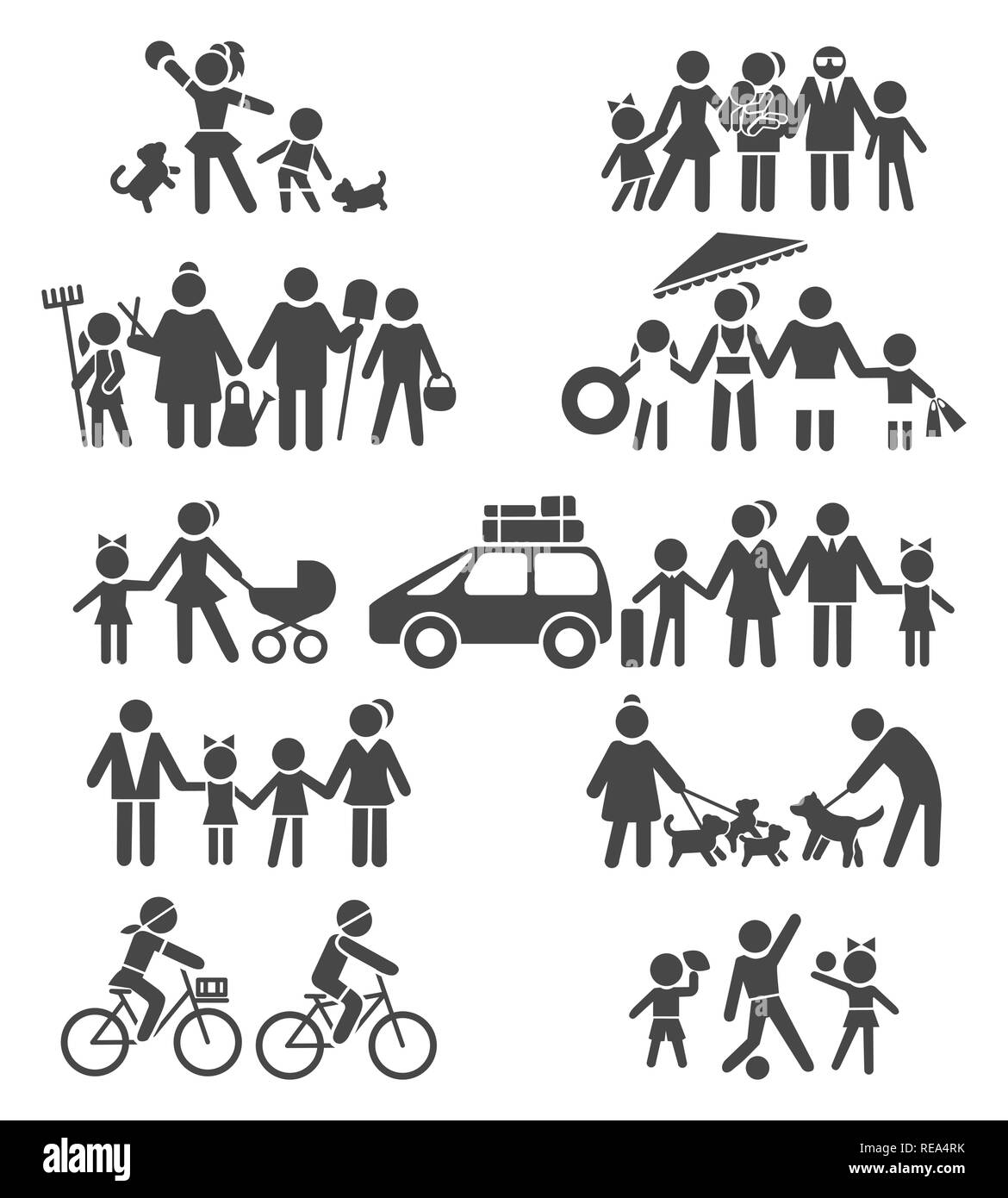 Stick Figure Family With Dog