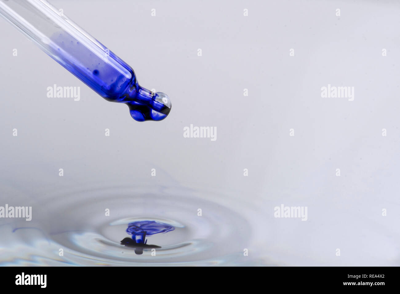 blue ink dripping on a water surface with small waves Stock Photo - Alamy