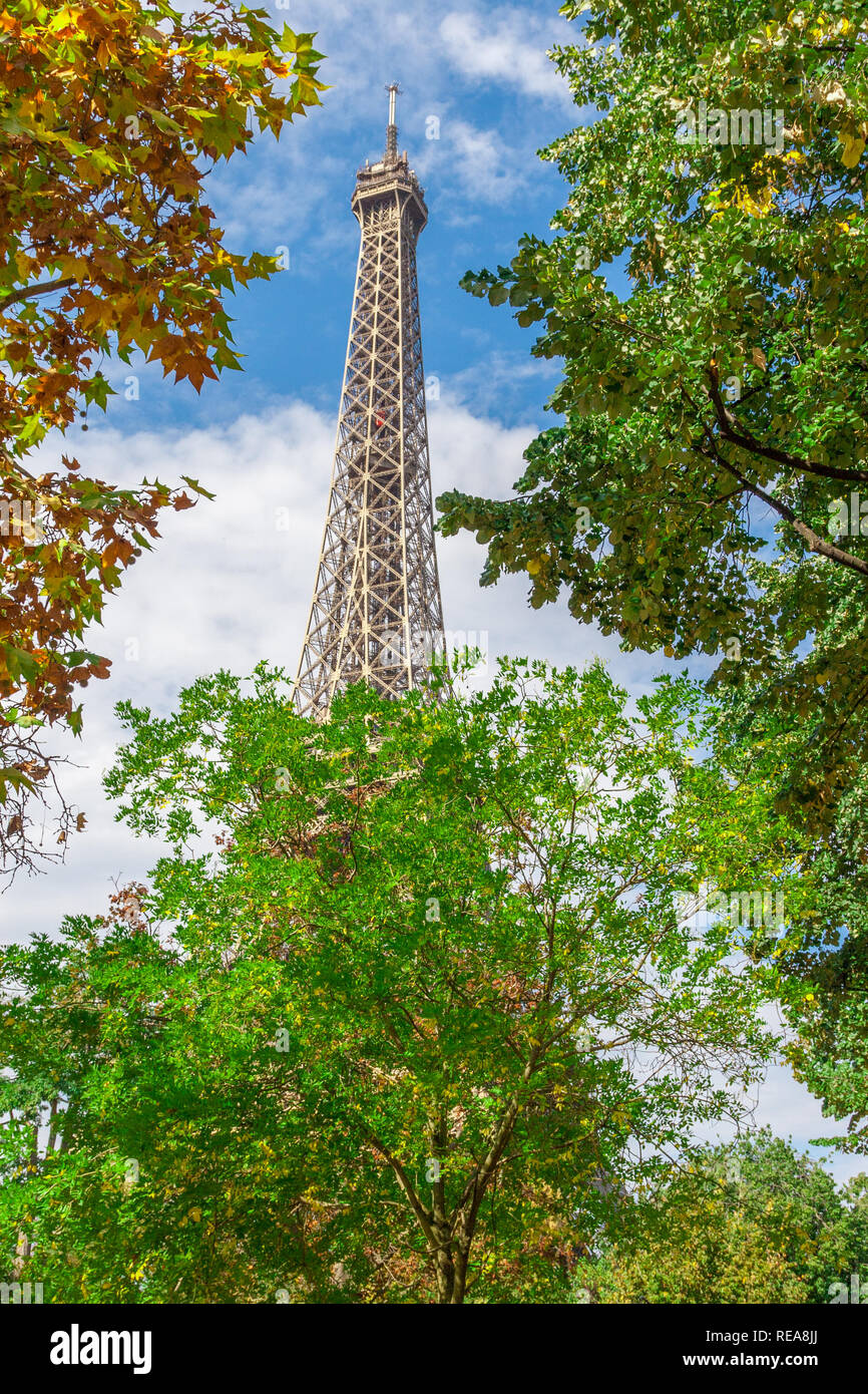 Eiffel Tower, Paris in early autumn, France Stock Photo - Alamy