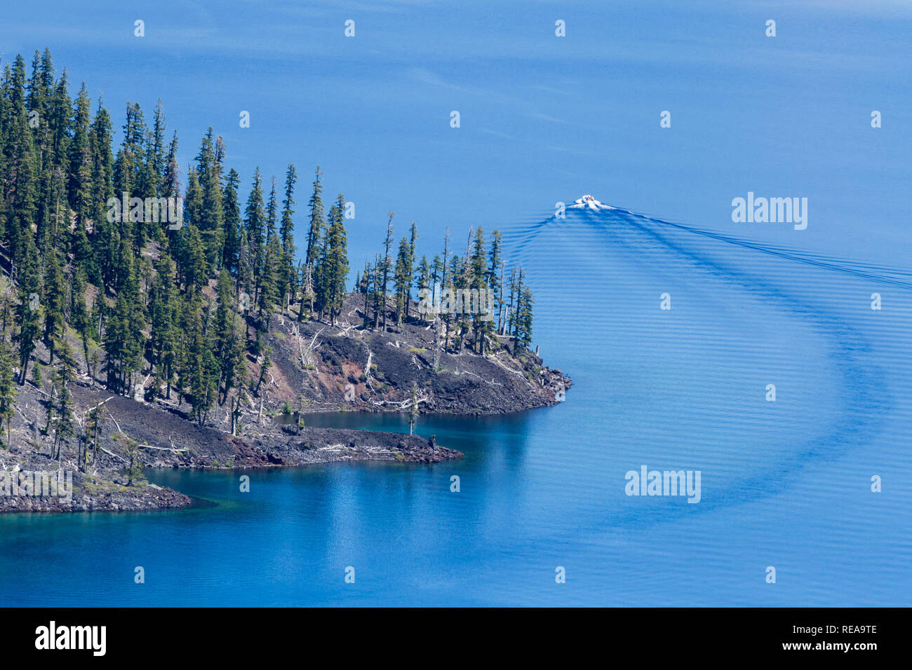 Crater lake national park wizard boat hi-res stock photography and ...