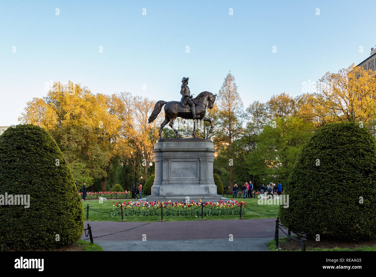 Statue of George Washington in Spring Stock Photo - Alamy