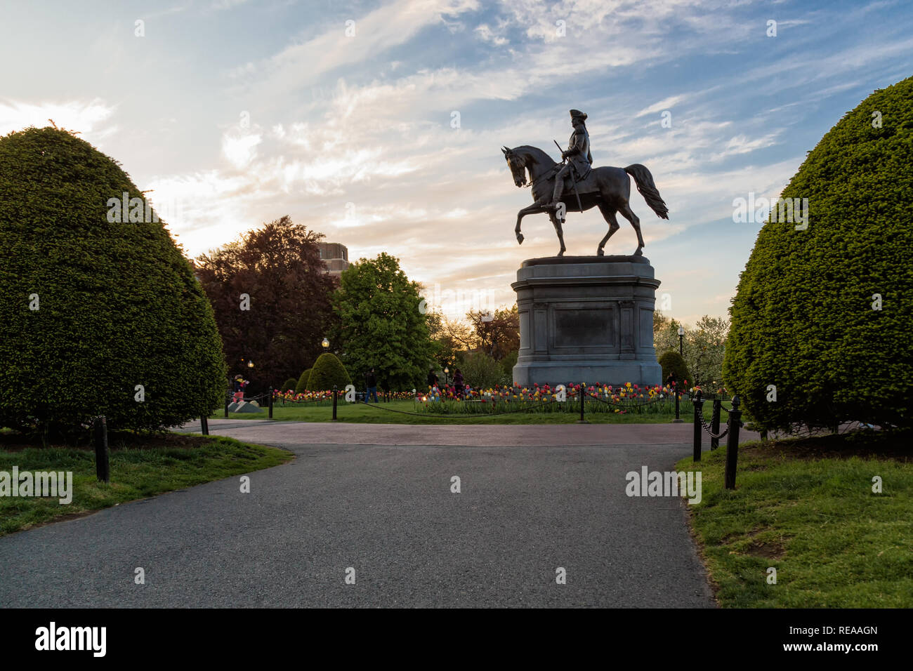 Statue of George Washington in Spring Stock Photo - Alamy