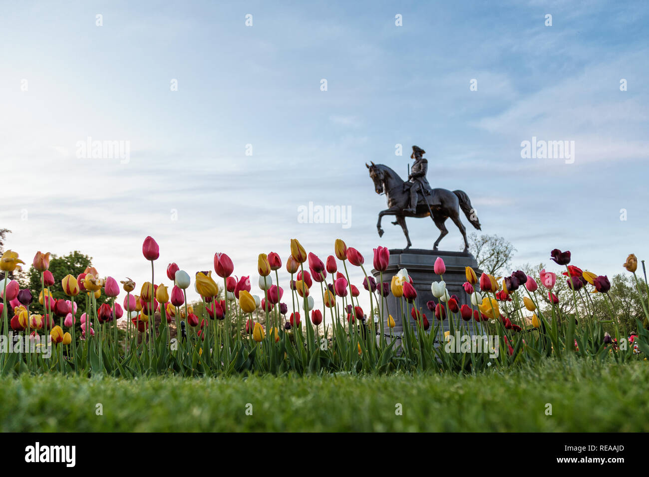 Statue of George Washington in Spring Stock Photo - Alamy