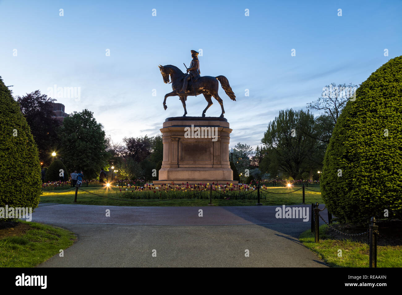 Statue of George Washington in Spring Stock Photo - Alamy