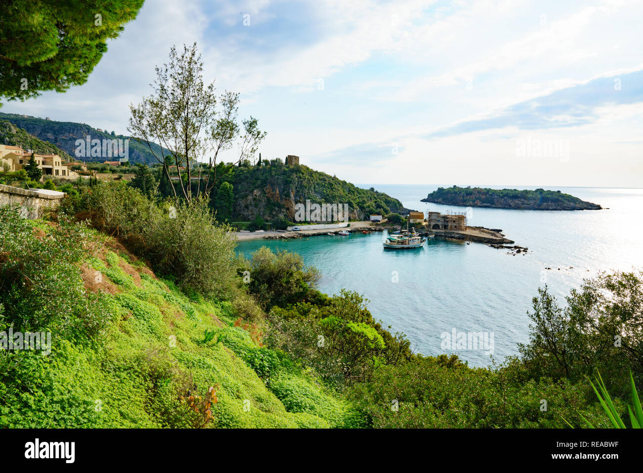 Coastal scene in Mani Peninsula Stock Photo - Alamy
