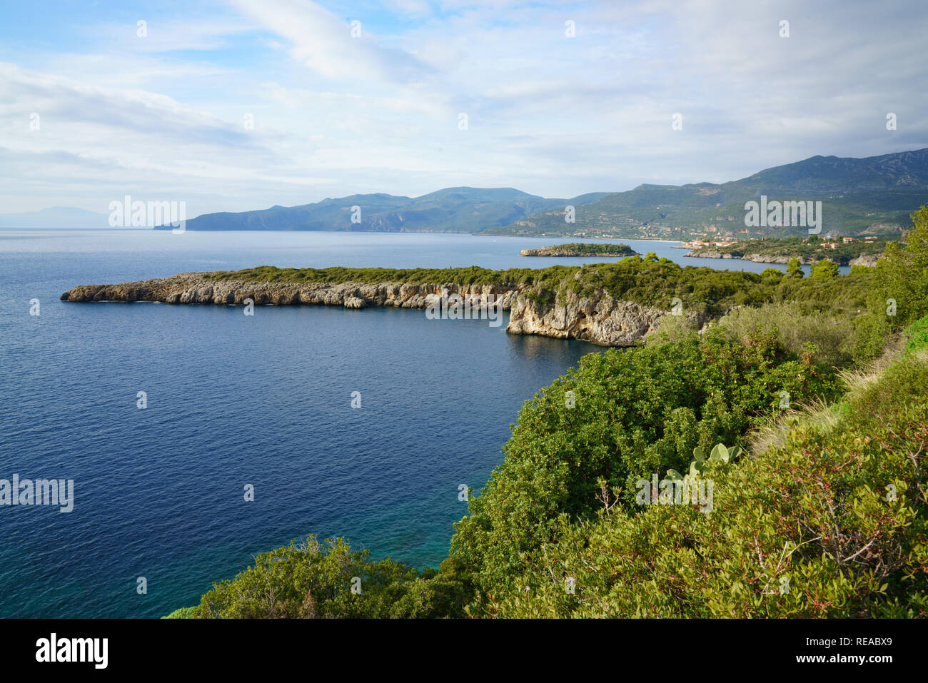 Coastal scene in Mani Peninsula Stock Photo - Alamy
