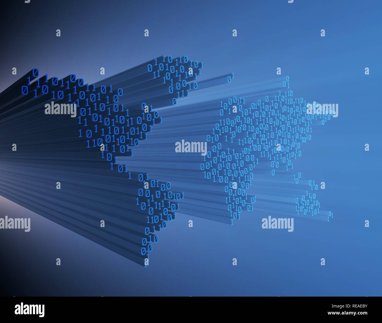 Network Digital Binary Technology Programming And Network Code Data Transmissionworld Map